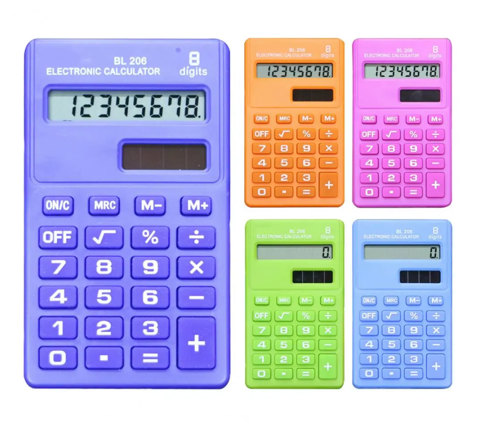 Mini Solar Powered Calculator (2 Colors) - Paper Bear Shop